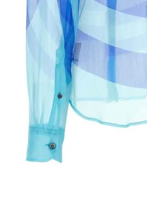 Dries Van Noten Cloudy Printed Silk Shirt - Blue