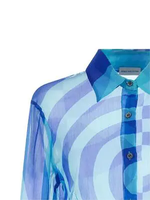 Dries Van Noten Cloudy Printed Silk Shirt