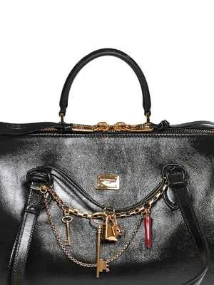 Dolce & Gabbana Vittoria Leather Tote Bag - Black