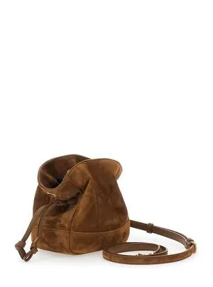 Saint Laurent Jamie Mini Suede Bucket Bag With Cassandre Logo - Multicolor