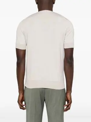Brunello Cucinelli Cotton Lightweight Knit T-shirt With Contrast Details - Multicolor