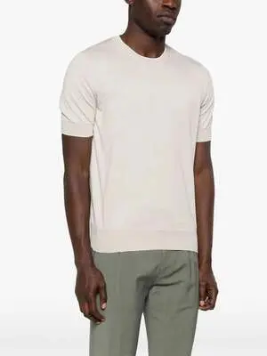 Brunello Cucinelli Cotton Lightweight Knit T-shirt With Contrast Details - Multicolor