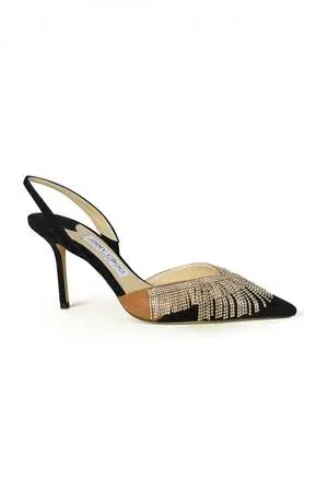 JIMMY CHOO Suede Pumps With Chain Detail