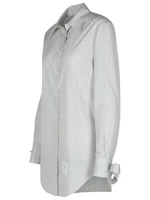 Thom Browne Striped Silk Blend Shirt - Gray