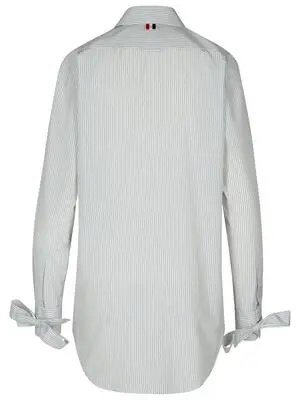 Thom Browne Striped Silk Blend Shirt - Gray