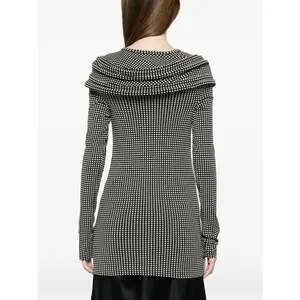 Junya Watanabe Long Sleeve Polka Dot Top With Ruffle Trim