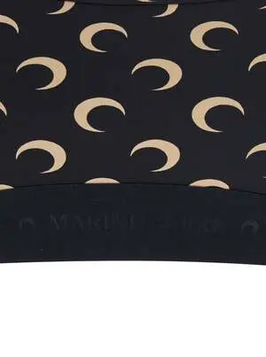 MARINE SERRE Moon Printed Jersey Sports Bra - Black
