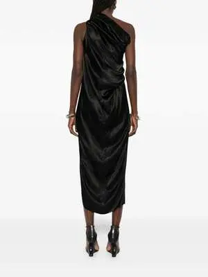 Rick Owens Athena Arrowhead One-shoulder Midi Dress - Black