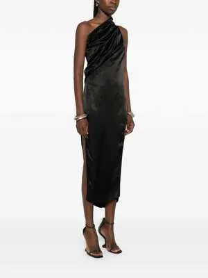 Rick Owens Athena Arrowhead One-shoulder Midi Dress - Black
