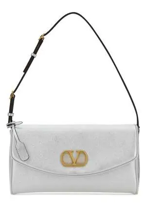 Valentino Garavani Nappa Leather Shoulder Bag - Silver