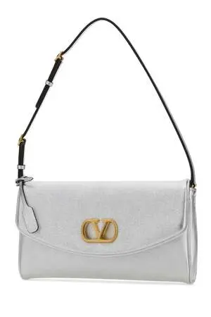 Valentino Garavani Nappa Leather Shoulder Bag - Silver