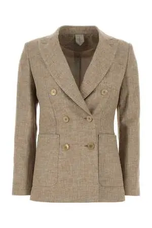 Max Mara Cappuccino Linen Blend Targa Blazer - Brown
