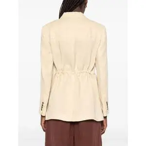 Max Mara Beige Linen Blend Military Jacket