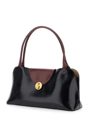 Versace Leather Shoulder Bag With Medusa Plaque And Turn Lock Closure - Multicolor