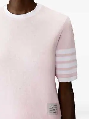 Thom Browne Crewneck Short Sleeve Top With 4-stripe Detail