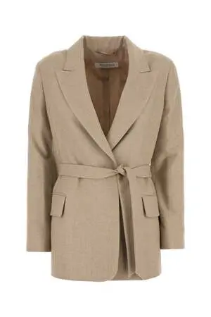 MAX MARA Max Mara Cappuccino Wool Blend Randers Blazer