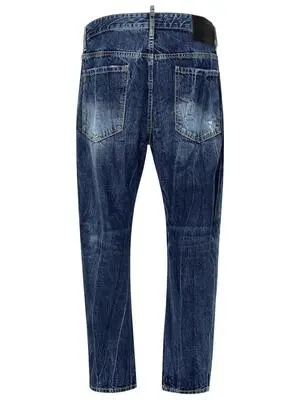 Dsquared2 Cotton Jeans With Front Print - Blue