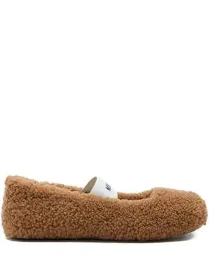 Moon Boot Shearling Ballet Flats - Brown
