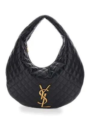 Saint Laurent Quilted Leather Hobo Shoulder Bag - Black