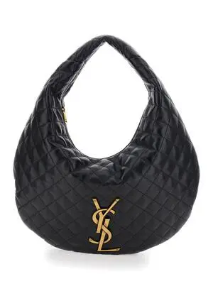 Saint Laurent Quilted Leather Hobo Shoulder Bag - Black