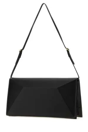 JIL SANDER Leather Medium File Shoulder Bag - Black