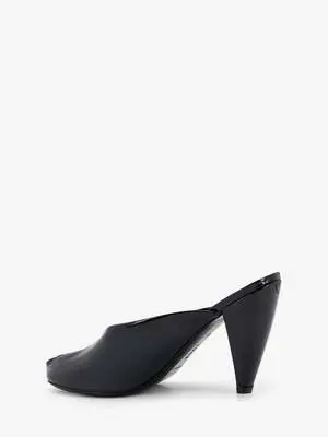 JUDE Paw Mule Patent Leather Sandals - Black