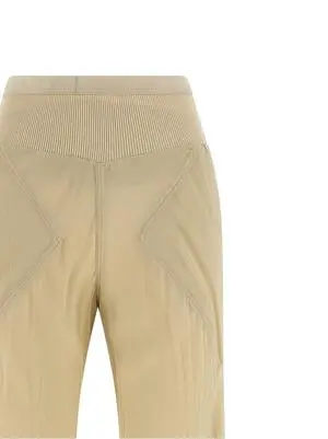 Rick Owens Bias Wide Leg Silk Georgette Pants - Cream