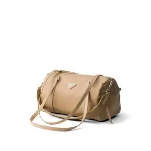 Prada Re-nylon Duffel Bag With Saffiano Leather Trim - Brown
