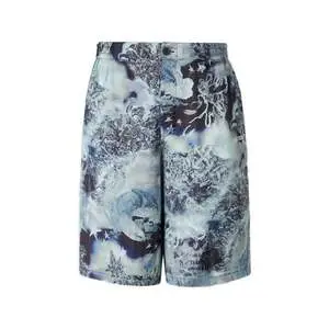 Off-White Bermuda Shorts With Graphic Pattern - Blue