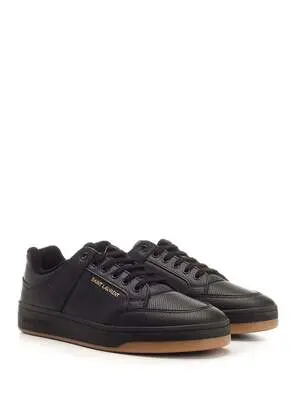 Saint Laurent Sl/61 Perforated Leather Low-top Sneakers - Black