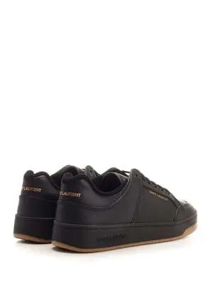 Saint Laurent Sl/61 Perforated Leather Low-top Sneakers - Black