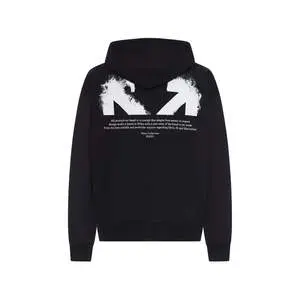 Off-White Cotton Graphic Print Hoodie