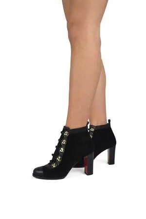 CHRISTIAN LOUBOUTIN Suede Lace-up Ankle Boots