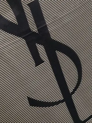 Saint Laurent Cassandre Striped Semi-sheer Stole In Silk Charmeuse