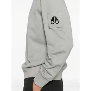 Moose Knuckles Grey Crew Neck Long Sleeve Sweatshirt With Arm Pocket