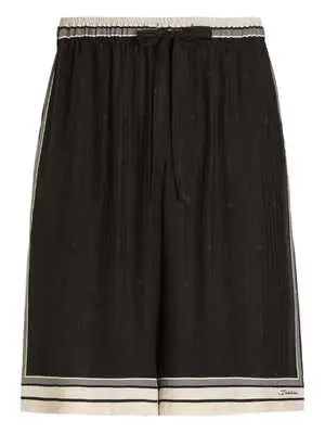 Dolce & Gabbana Silk Drawstring Shorts - Black