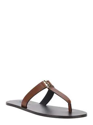 Saint Laurent Babylone" Leather Sandals With Cassandre Plaque