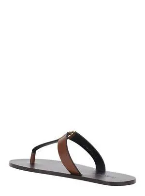 Saint Laurent Babylone" Leather Sandals With Cassandre Plaque