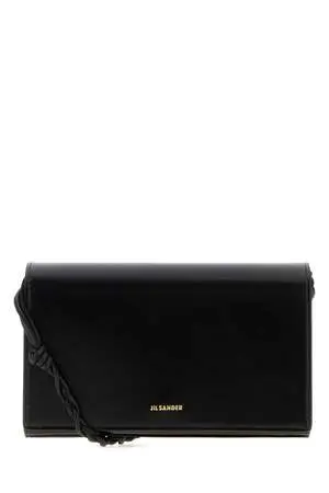 JIL SANDER Leather Tangle Wallet - Black