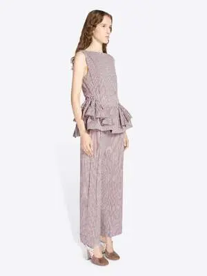 Dries Van Noten Casey Ruffled Peplum Top - Brown