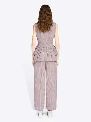Dries Van Noten Casey Ruffled Peplum Top - Brown