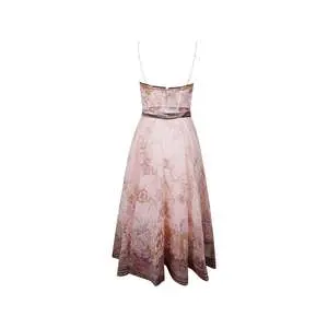 Zimmermann Floral Sweetheart Neckline Spaghetti Strap Dress