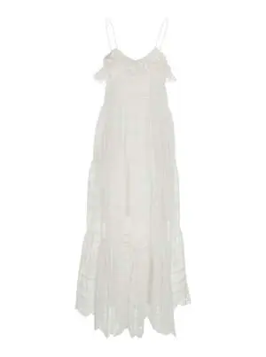 Isabel Marant Étoile Long Dress 'paule-gb' In White Viscose - Multicolor