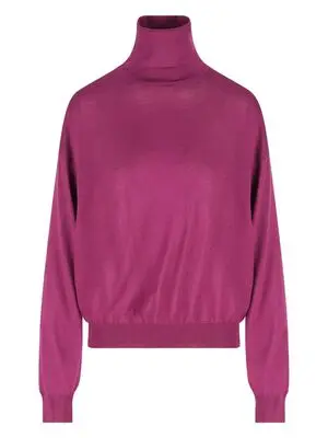 Saint Laurent Wool Roll Neck Pullover - Multicolor
