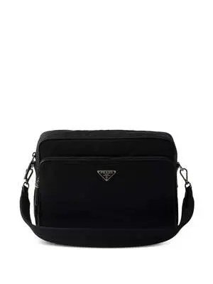 Prada Logo-plaque Nylon Messenger Bag - Black