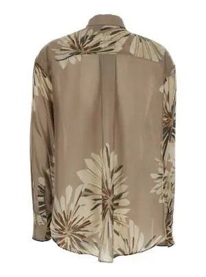 Brunello Cucinelli Silk Printed Shirt - Multicolor