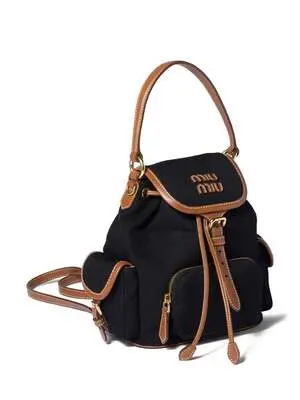 Miu Miu Canvas And Leather Medium Backpack