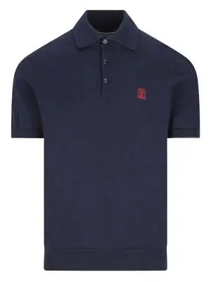 Brunello Cucinelli Logo Polo - Blue