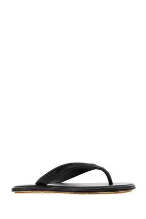 Bottega Veneta Rubber Sampieri Thong Slippers - Black