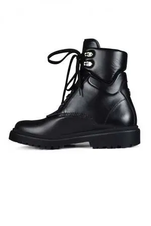 Moncler Patty Lace-up Leather Ankle Boots